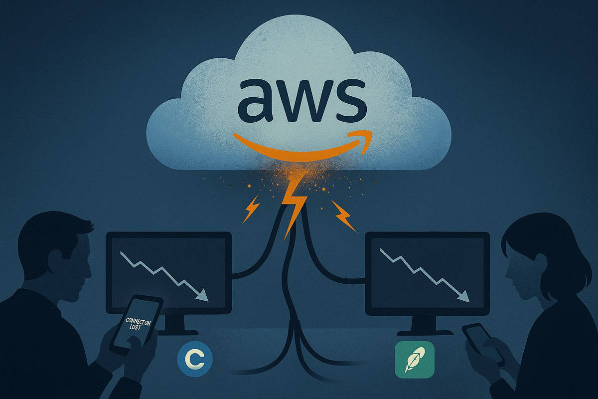 AWS-storing legt Coinbase en Robinhood plat: kwetsbaarheid van crypto-infrastructuur blootgelegd